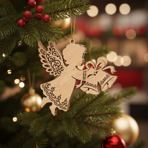 Angel Bell Ornament Template, Holiday Crafts, Christmas Bell Design | X ...