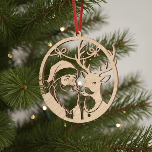 Christmas Laser Ornaments Bundle, 6 Santa Reindeer Designs, Xmas File ...