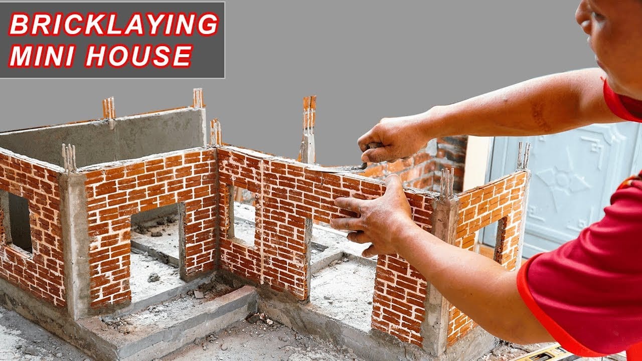Bricklaying model -- Building Dream Mini House | 1st floor -- part 2 ...