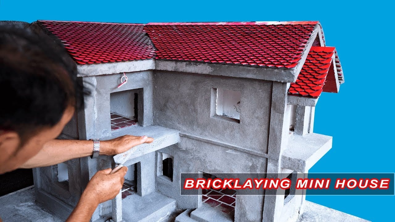 Bricklaying model -- Building Dream Mini House | 2nd floor -- part 3 ...