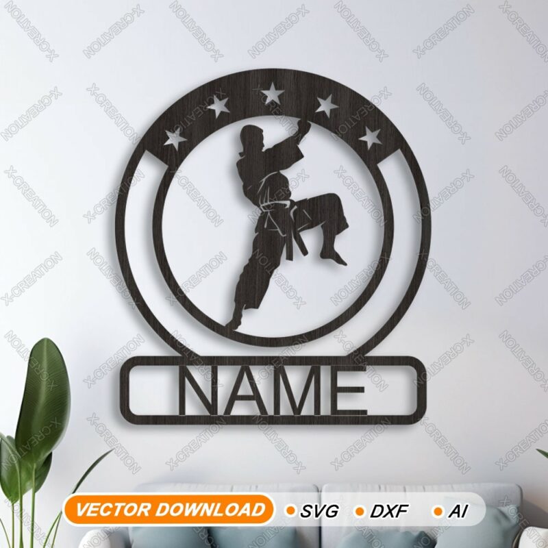 Custom Karate Name Sign SVG | Wall Art Monogram Digital File | X ...