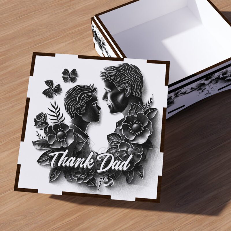 Father's Day Gift Box 3D Illusion Laser Cut SVG | Digital File | X ...