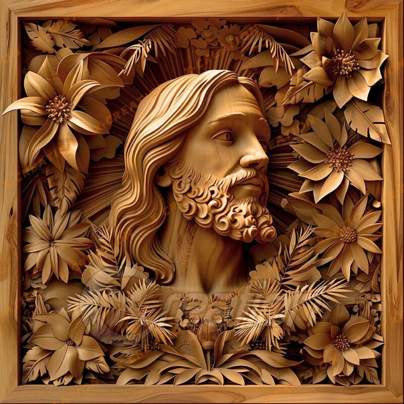 3D Laser Engraving File | Jesus Design for Lightburn & Glowforge | X ...