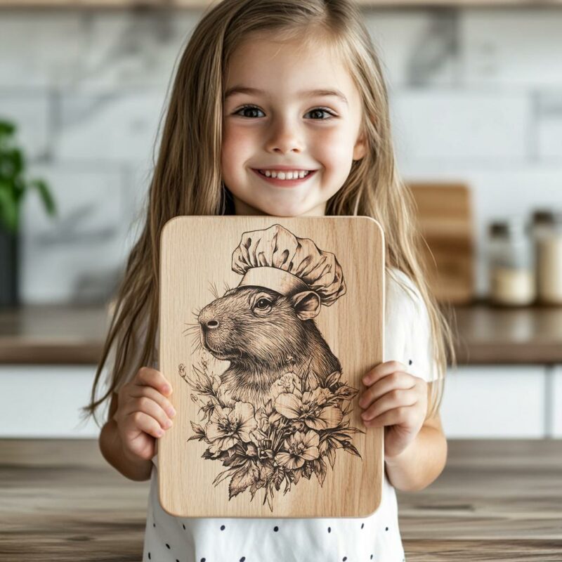 Capybara Chef Charcuterie Board Engraving | PNG Download #001 | X ...