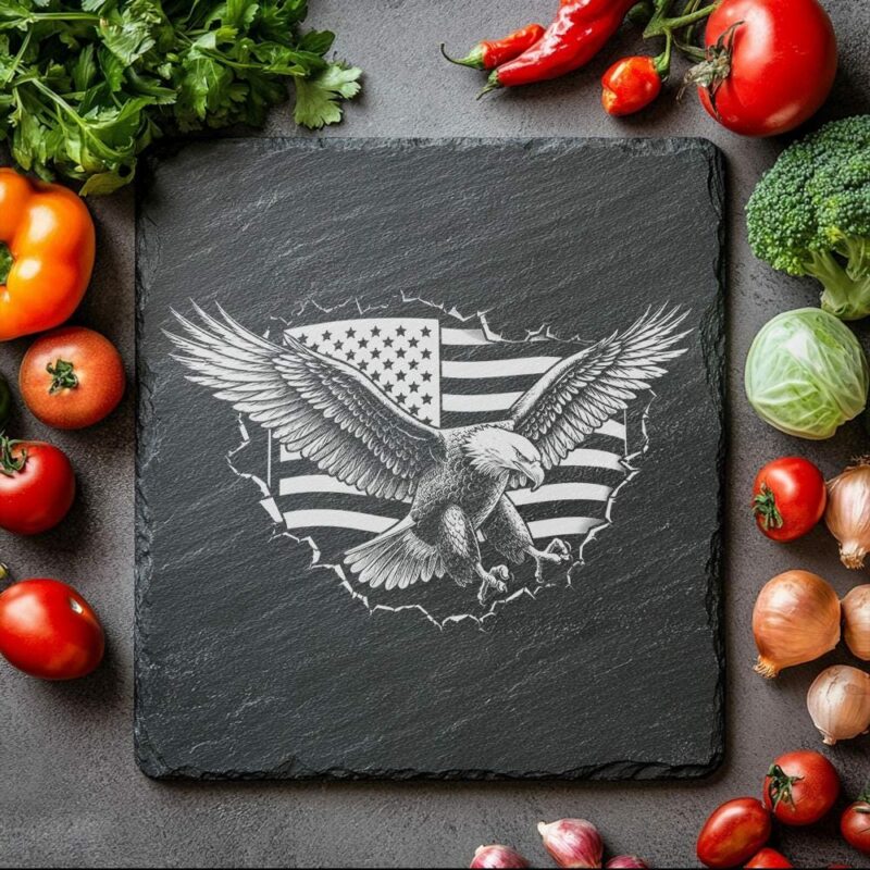 3D Eagle Flag Slate Cheese Board File | Kitchen & Charcuterie Decor | X ...