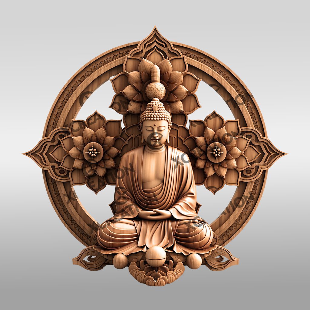 Buddha 3D Illusion Laser Engraving File, Celestial Mandala Wall Art ...