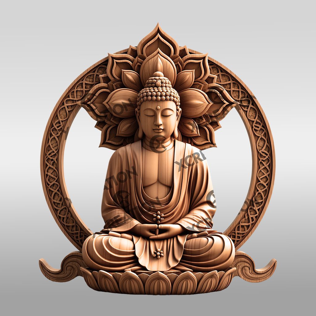 Buddha 3D Illusion Laser Engraving File, Radiant Spiritual Home Decor ...