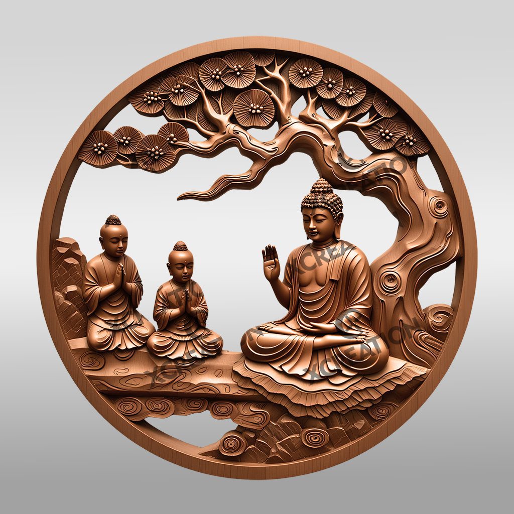 [Free Download] Buddha 3D Illusion Laser Engraving File, Spiritual Home ...