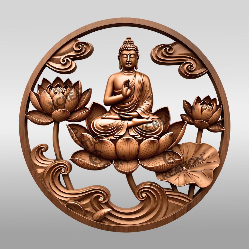 Buddha 3D Illusion Laser Engraving File, Spiritual Wall Art for ...