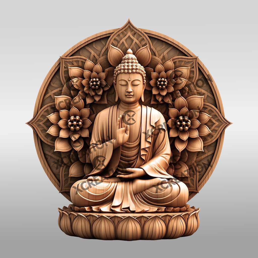 [Free Download] Buddha 3D Illusion Laser Engraving File, Spiritual Wall ...