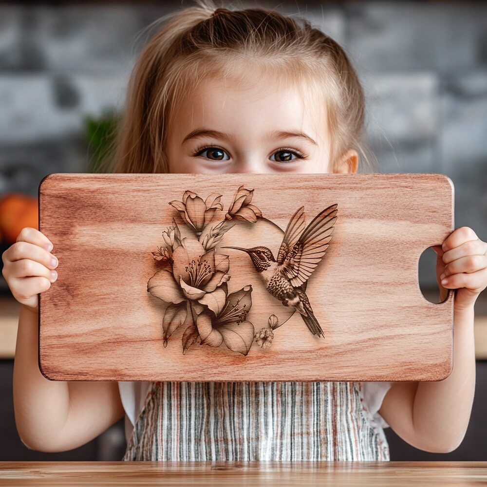 [Free Download] Charcuterie Board Laser Engraving File, Hummingbird ...