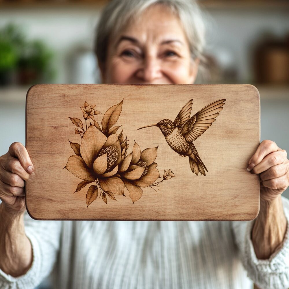 [Free Download] Charcuterie Board Laser Engraving File, Hummingbird ...