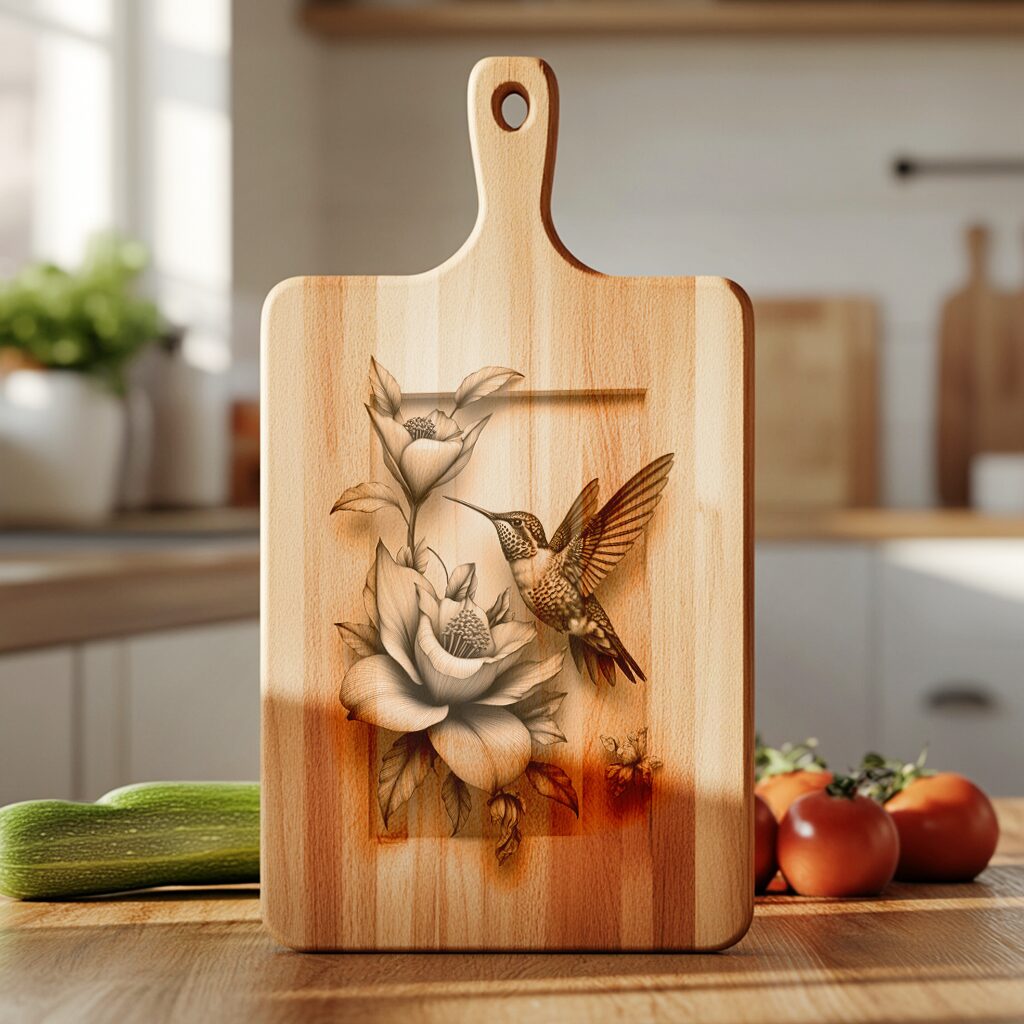 [Free Download] Charcuterie Board Laser Engraving File, Hummingbird ...