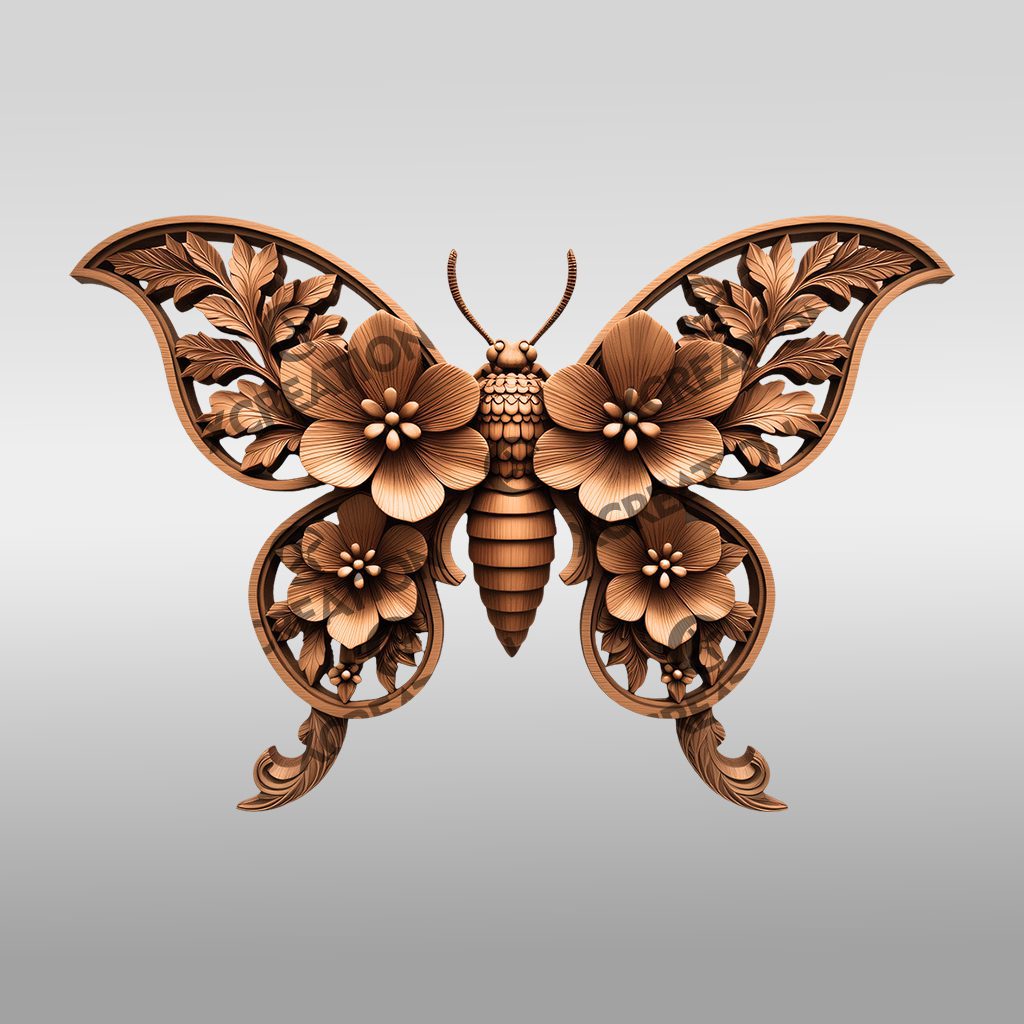 Insect 3D Illusion Laser Engraving File, Floral Leaf Nature Art for ...