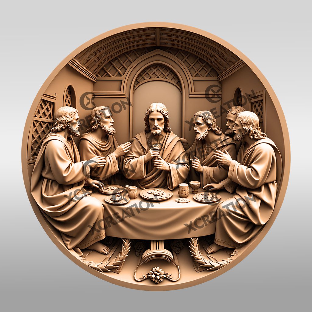 Jesus 3D Illusion Laser Engraving File, Last Supper Wall Art, Christian ...