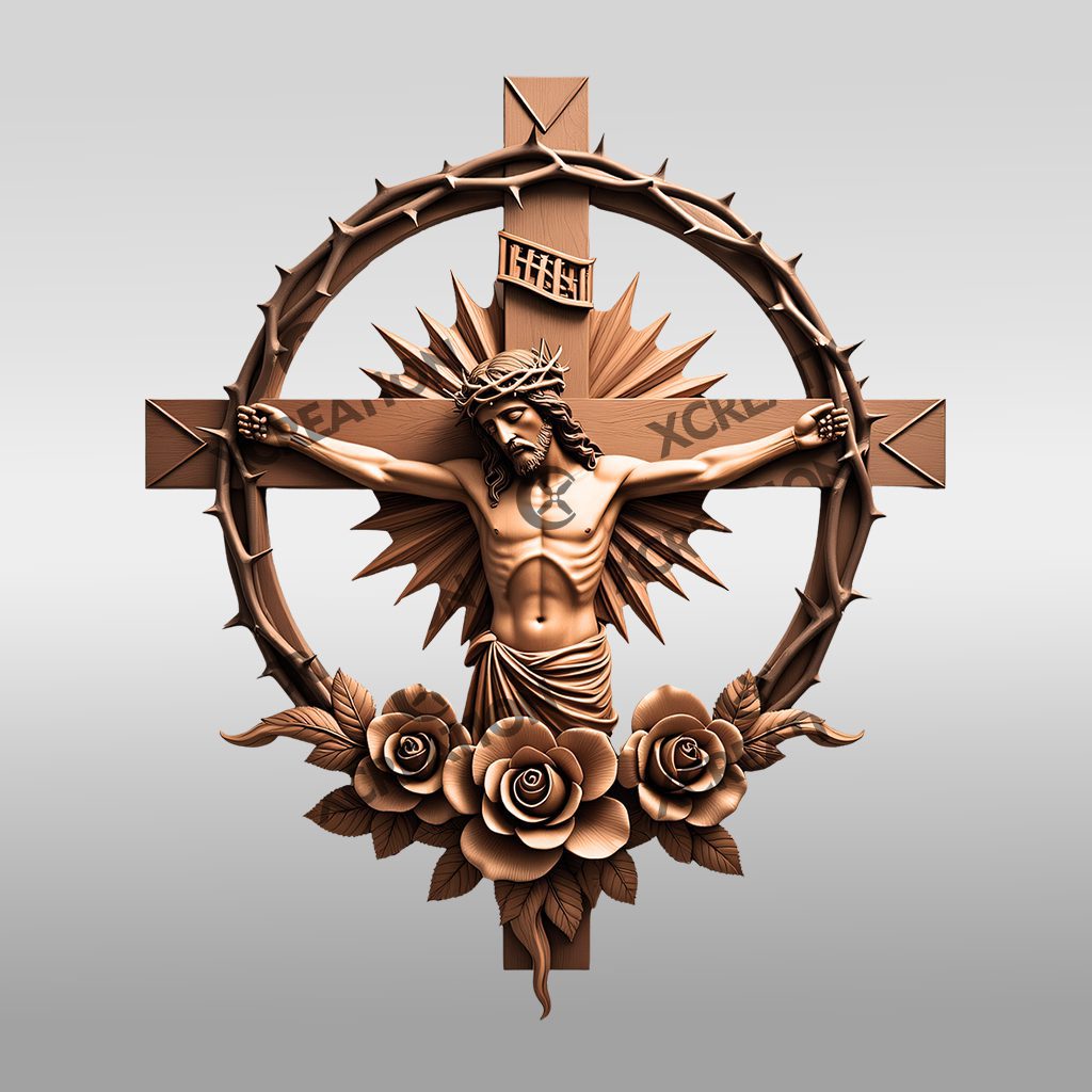 Jesus 3D Illusion Laser Engraving File, Religious Wall Art, Cross with ...