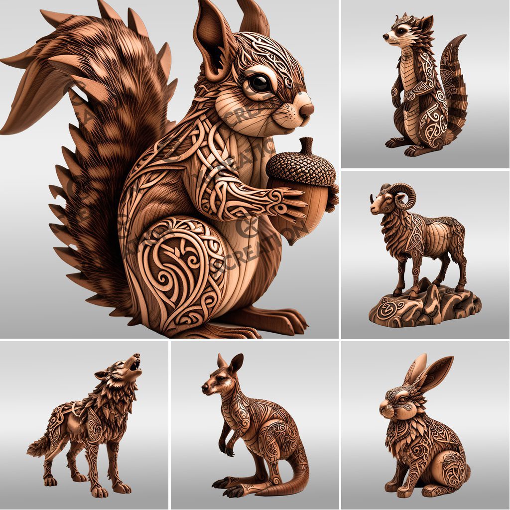 3D Animal Illusion Laser Engraving Bundle, Wild Art Files for Home ...