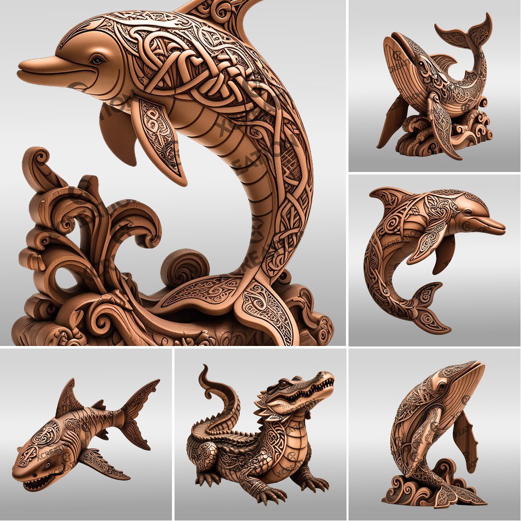 3D Animal Illusion Laser Engraving Bundle, Wild Creature Decor Files ...