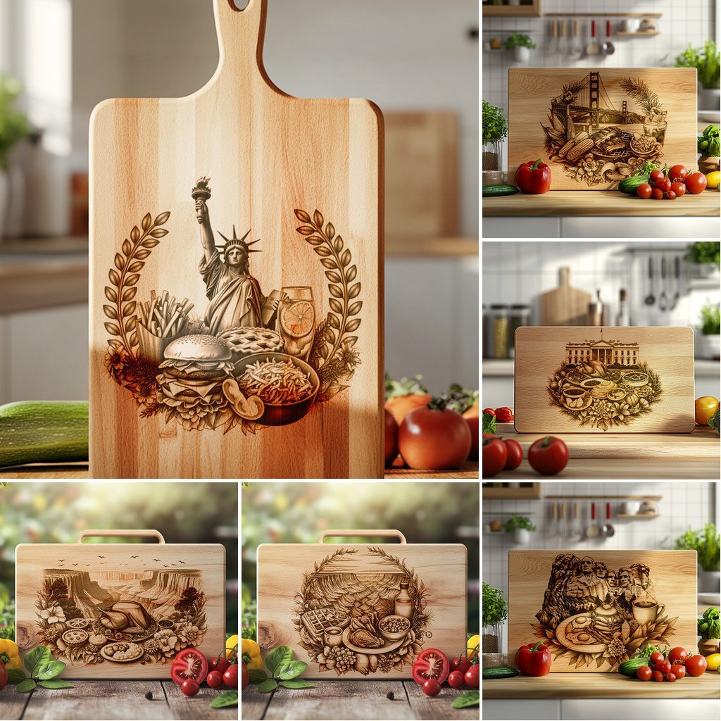 Charcuterie Board Engraving Bundle, Wonders of America, Kitchen Decor ...