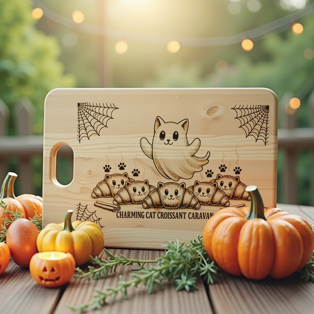 Halloween Cat Laser Engraving File for Charcuterie Board, Spooky Camper ...