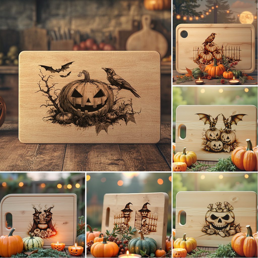 Halloween Charcuterie Board Engraving Bundle, 6 Spooky Laser Designs ...