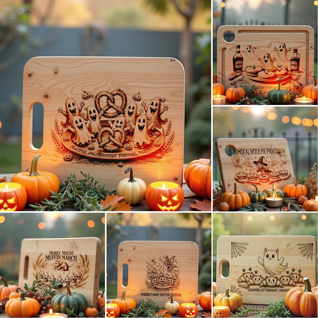 Halloween Charcuterie Board Engraving File Bundle, 6 Funny Wood ...