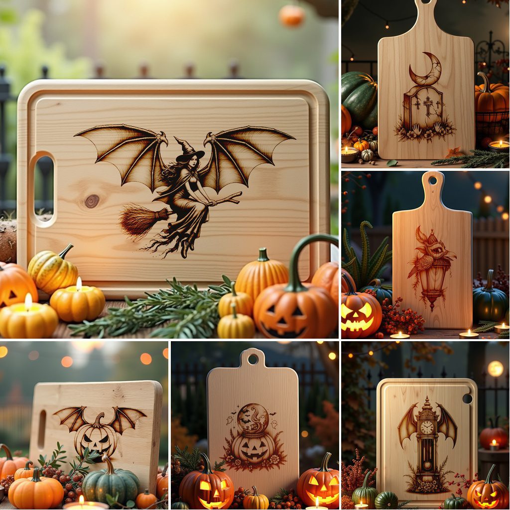 Halloween Charcuterie Board Engraving Files, Spooky Laser Designs for ...