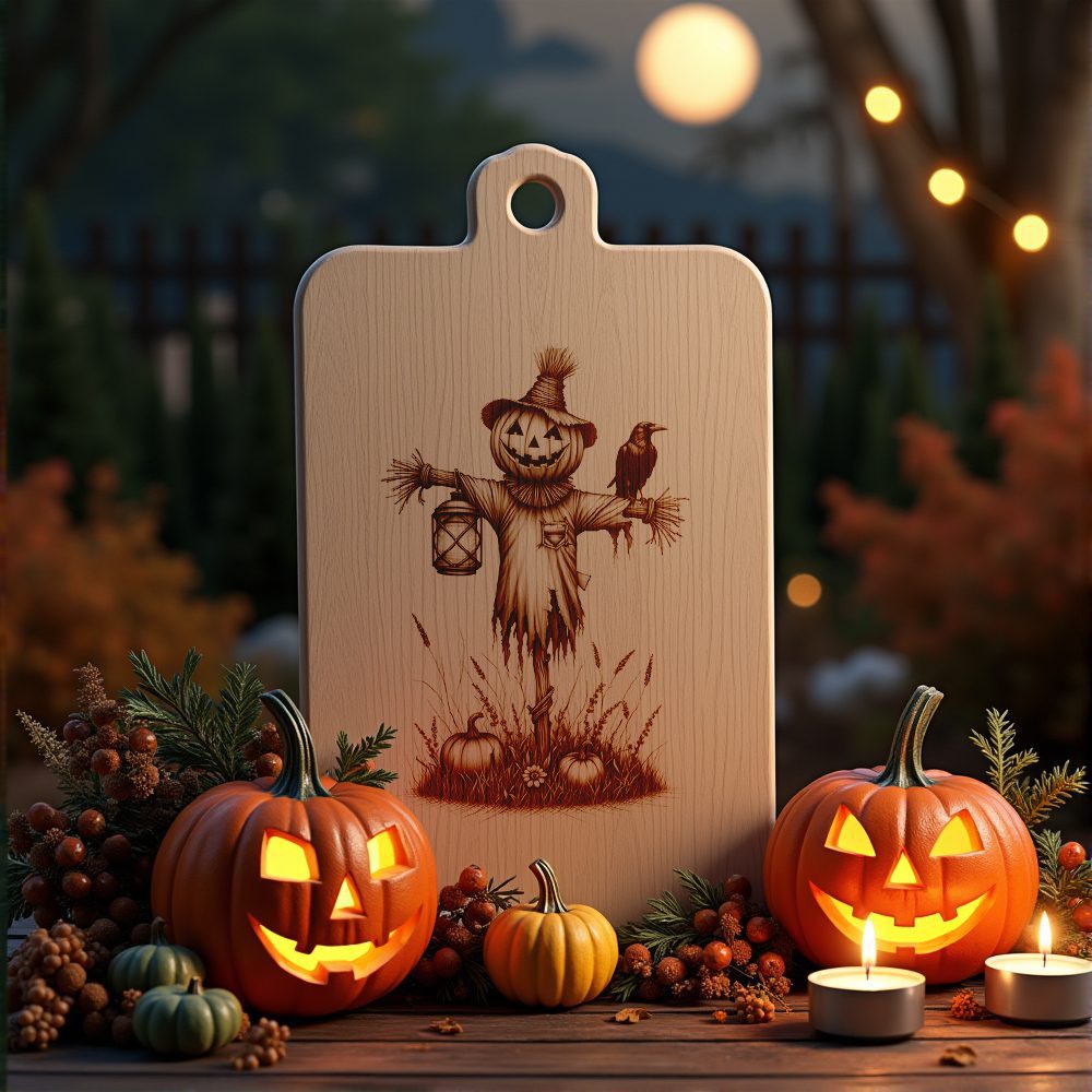 Halloween Charcuterie Board Laser File, Lantern Scarecrow Platter for ...