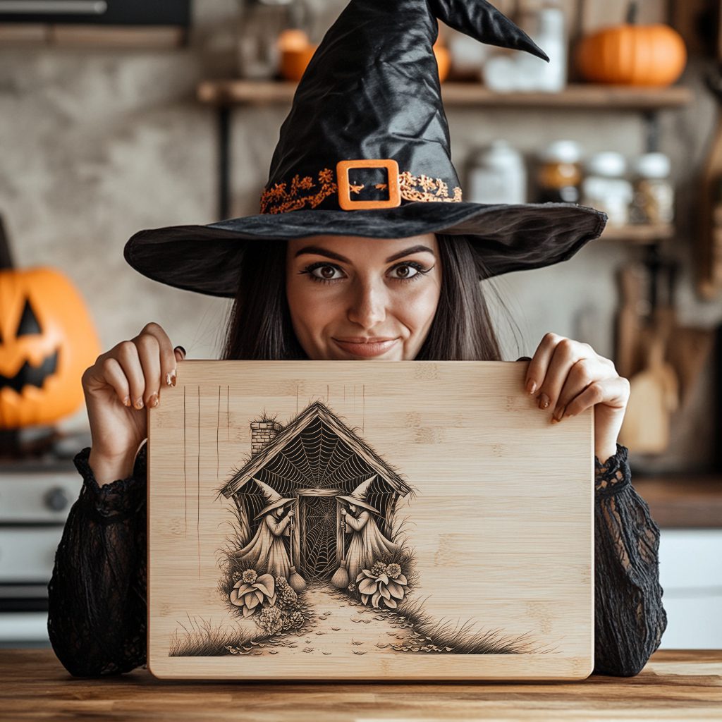 Halloween Charcuterie Board, Twin Witches Design, Spooky Cheese Tray ...