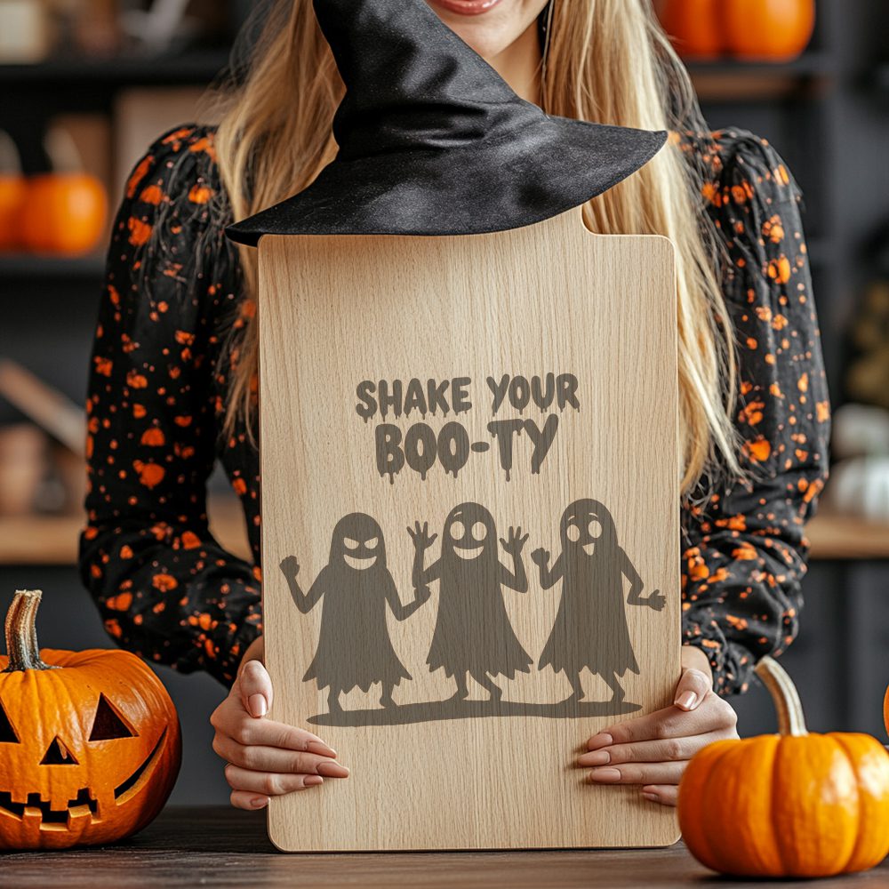 Halloween Ghost Engraving File, Dancing Ghosts Design for Charcuterie ...