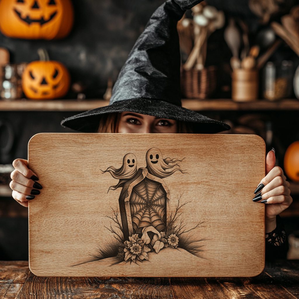 Halloween Laser Engraving File for Charcuterie Board, Spooky Ghost ...