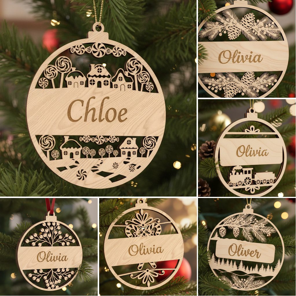 Christmas Ornament Bundle, 6 Personalized Holiday Decor Designs | X ...