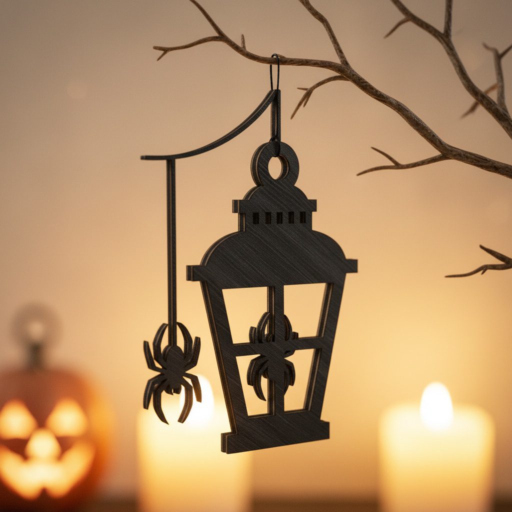 Halloween Lantern, 3D Spider Ornament, Laser Digital File for CNC and ...