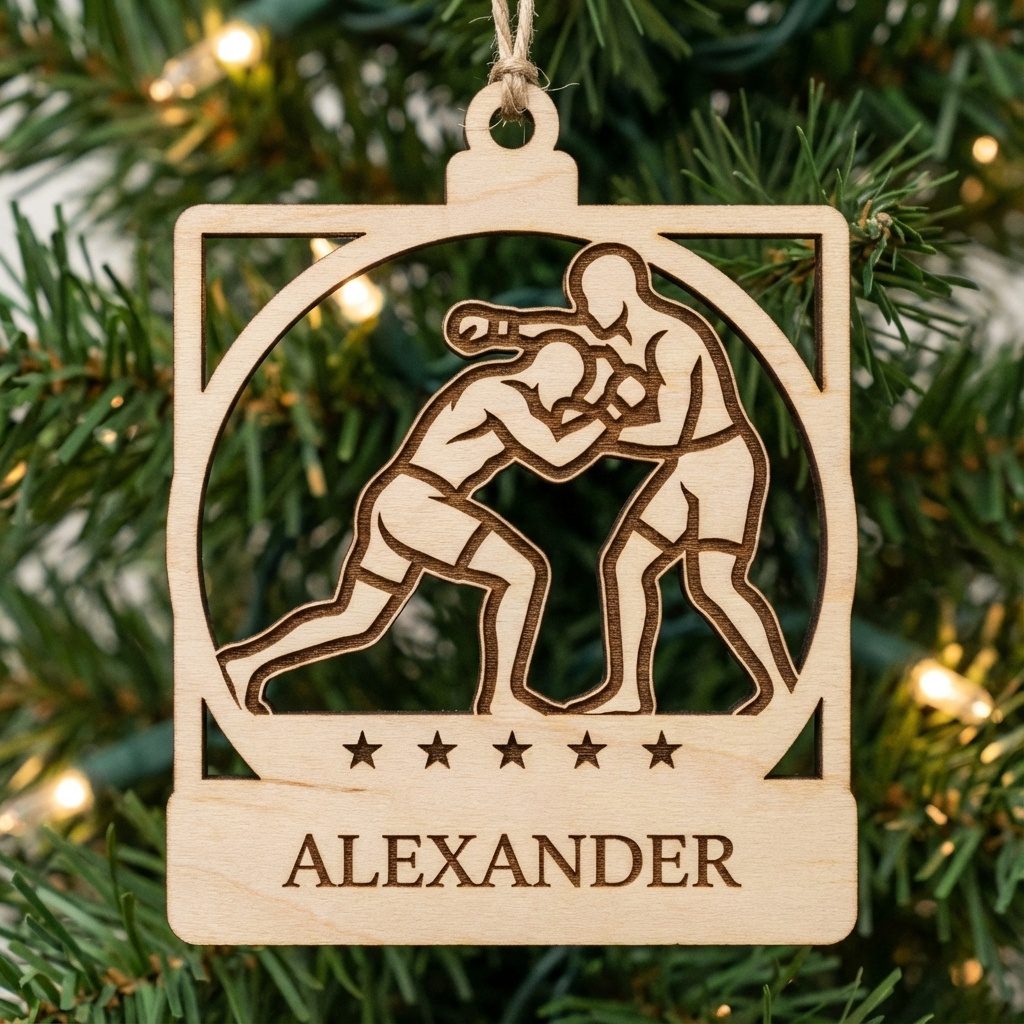 MMA Fighter Ornament, Martial Arts Christmas Gift, Custom Name Takedown ...