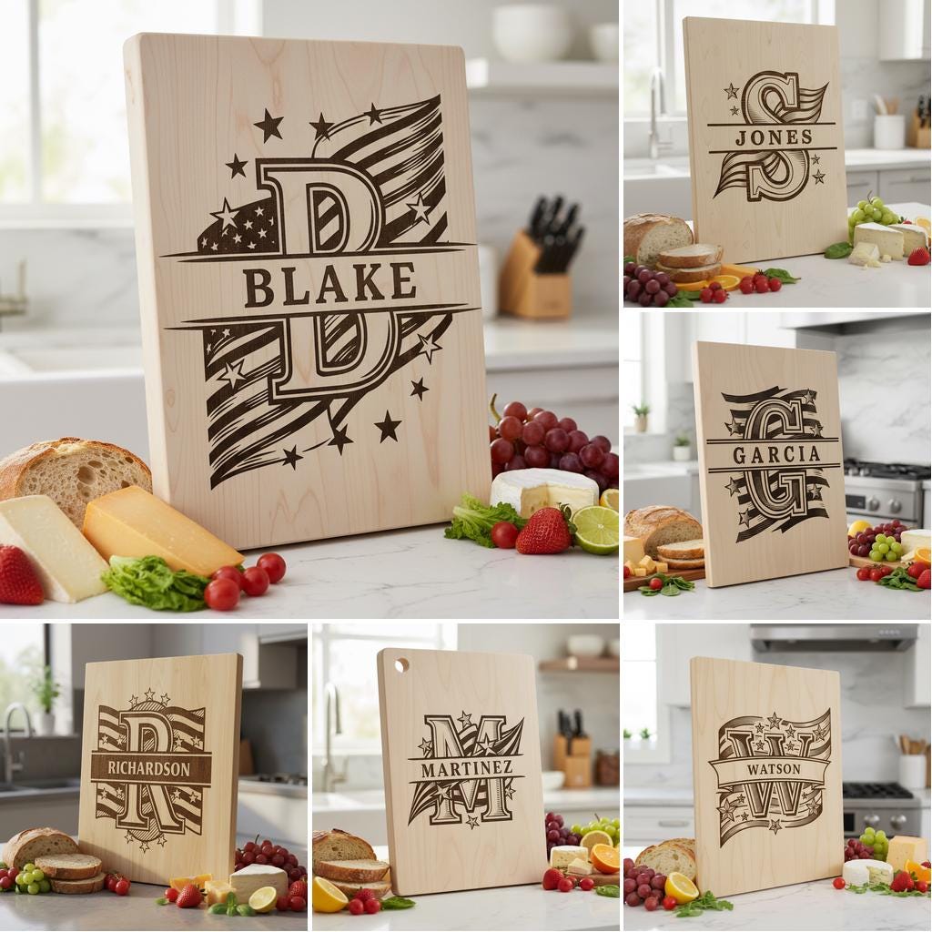 Patriotic Alphabet Laser Engraving Files, American Flag Charcuterie ...
